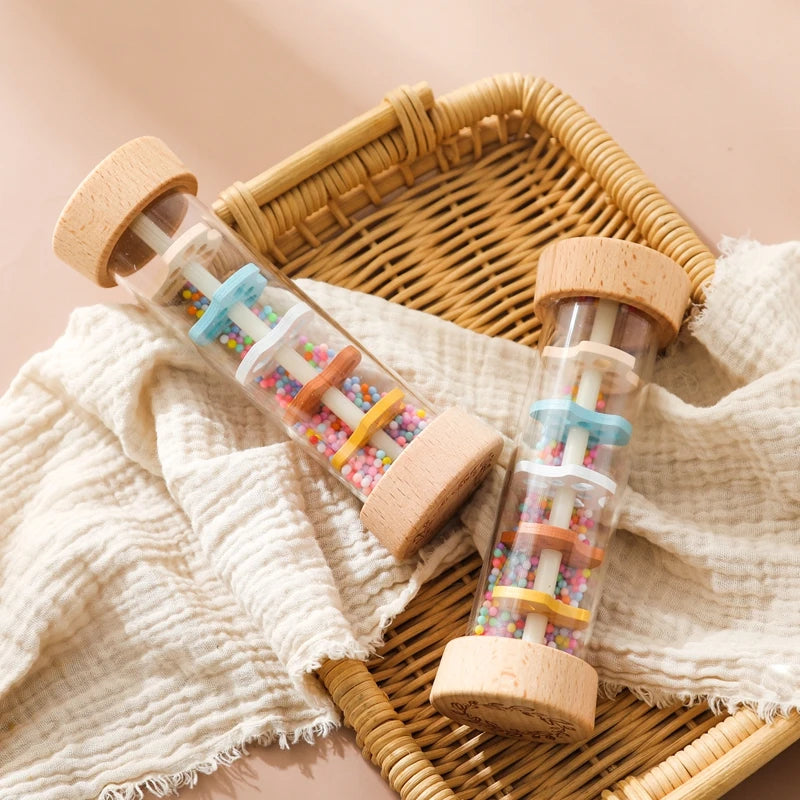 Colorful Montessori Baby Rain Stick Rattle – Snuggle & Sprout Store